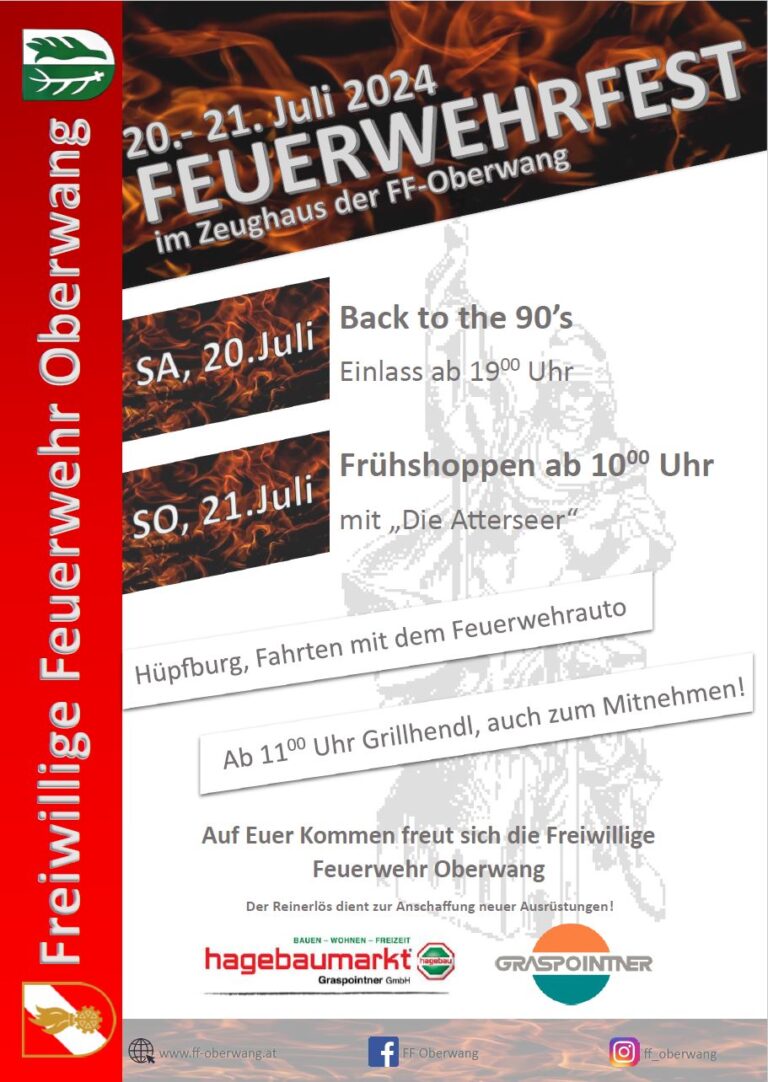 Feuerwehrfest Flyer | Freiwillige Feuerwehr Oberwang